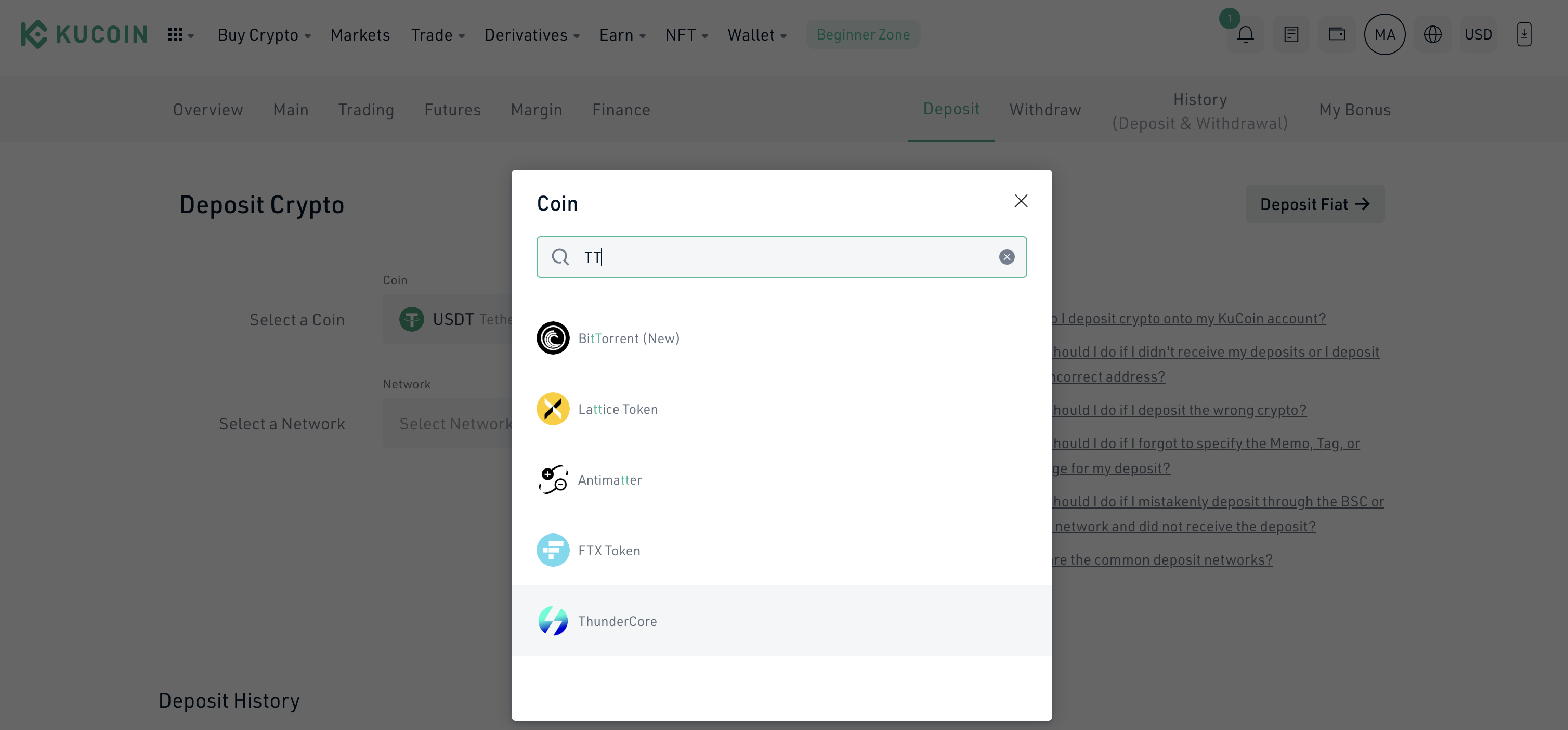 How To Deposit Withdraw TT From KuCoin ThunderCore